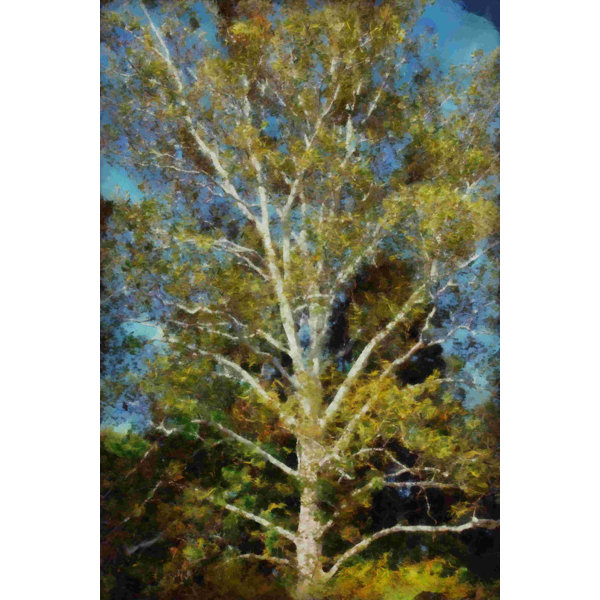 Millwood Pines Painted Tall Tree - Wrapped Canvas Painting | Wayfair