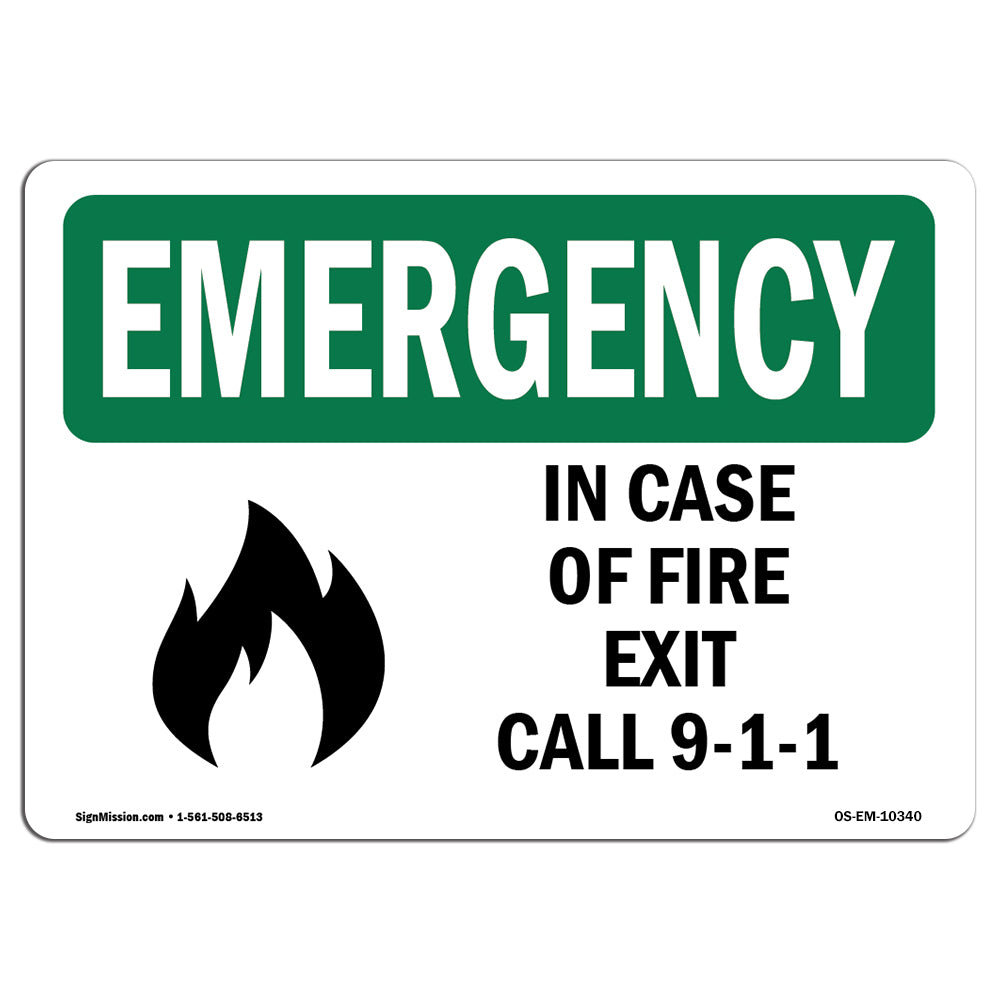 SignMission OSHA EMERGENCY In Case Of Fire Exit Sign | Wayfair