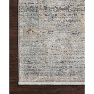Loloi Rugs Bonney Performance Teal/Gold Rug | Wayfair