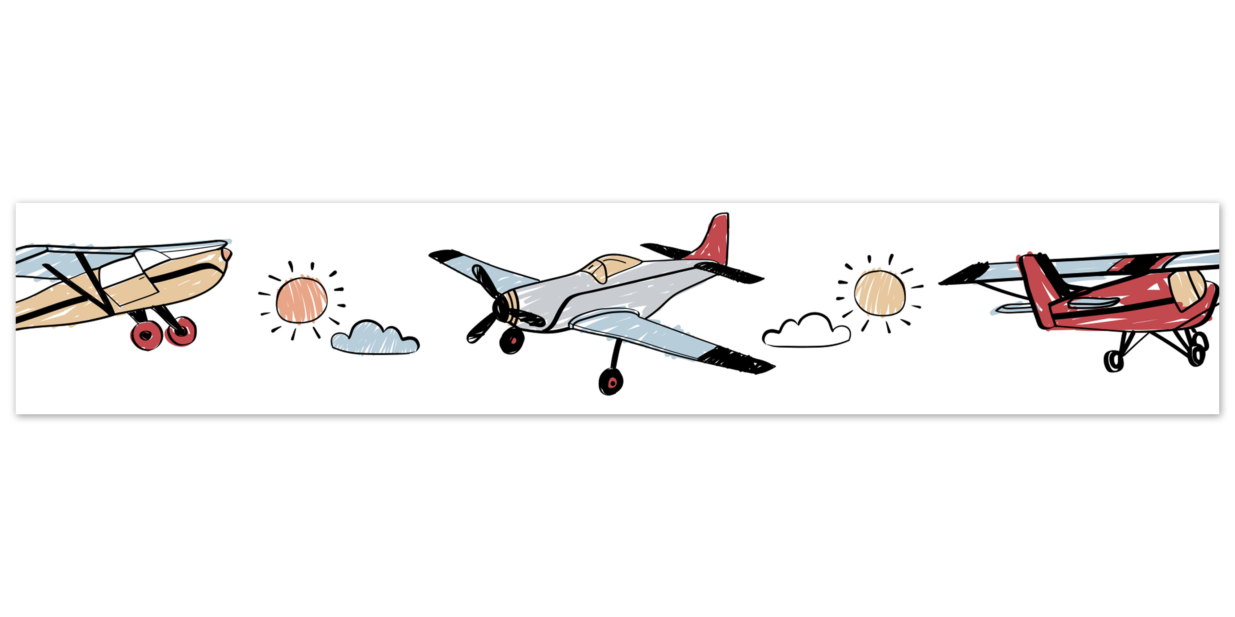 Sweet Jojo Designs Vintage Airplane Wall Border | Wayfair