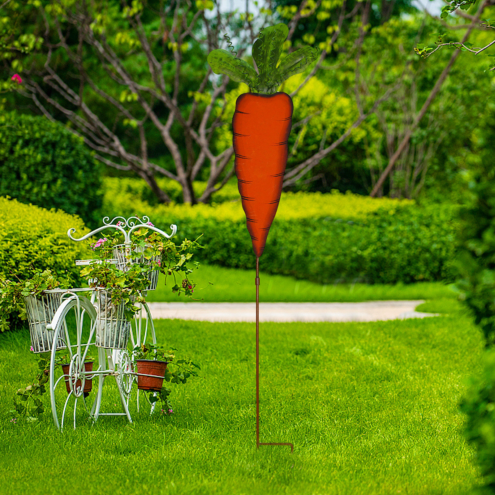 Arlmont & Co. Metal Carrot Decorative Yard Stake | Wayfair