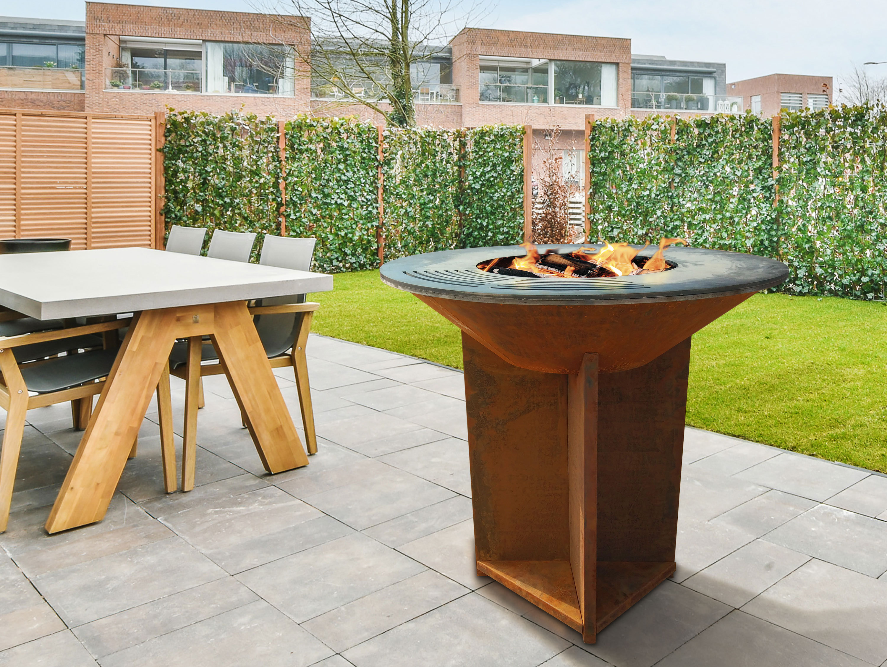 PURLINE 42Cm H x 75Cm W Steel Outdoor Fire Column | Wayfair.co.uk