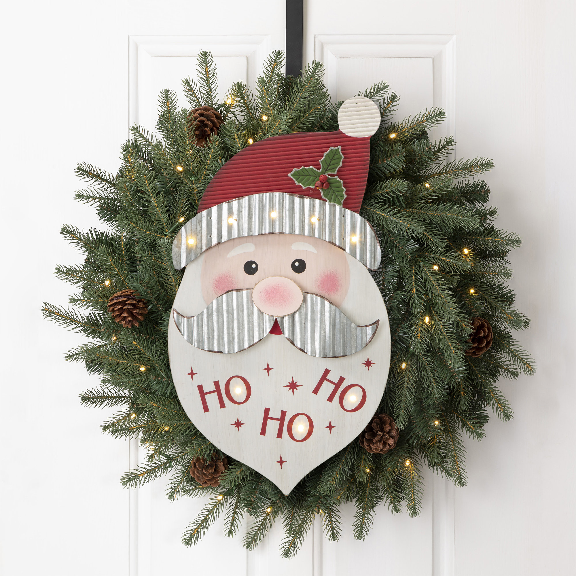The Holiday Aisle® 3D Wooden Metal Santa Wall Décor | Wayfair