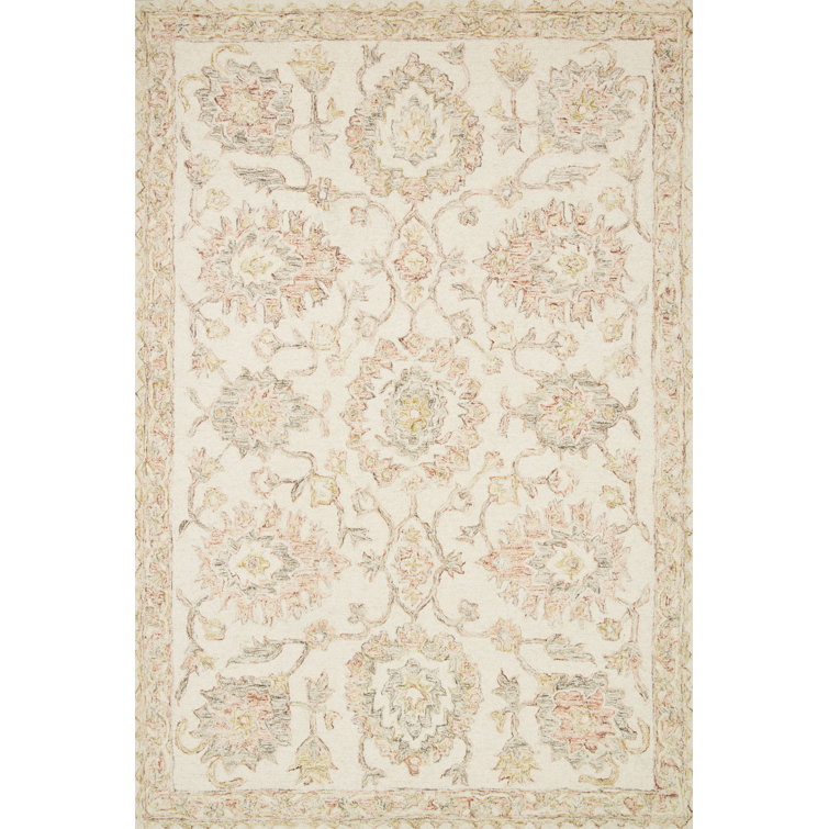 Birch Lane™ Aden Handmade Looped/Hooked Wool Ivory/Blush Rug & Reviews ...