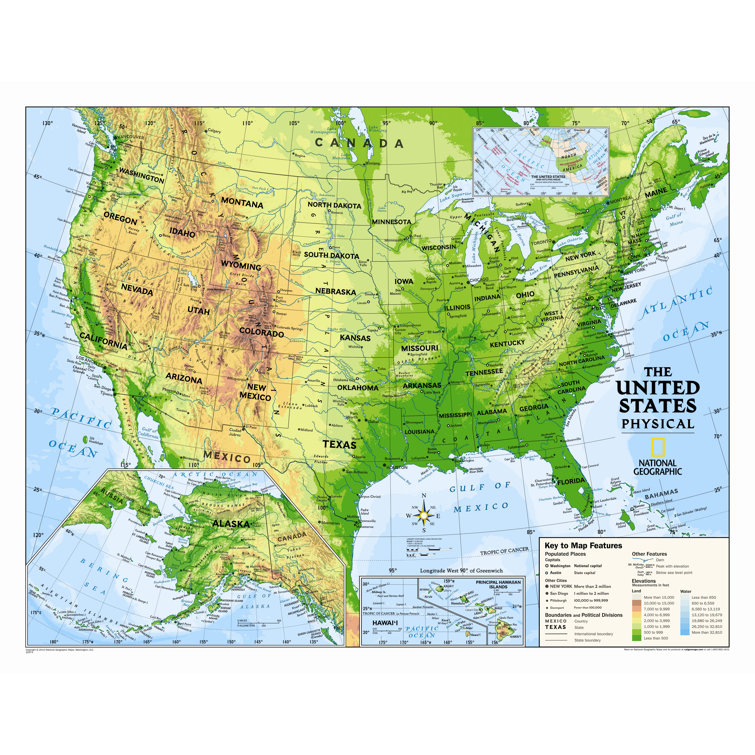 National Geographic Usa Physical Wall Map | Images and Photos finder
