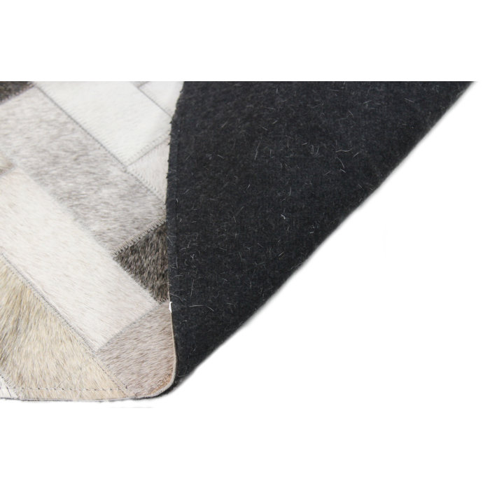 AllModern Marsha Handmade Cowhide Leather Ash Rug & Reviews | Wayfair