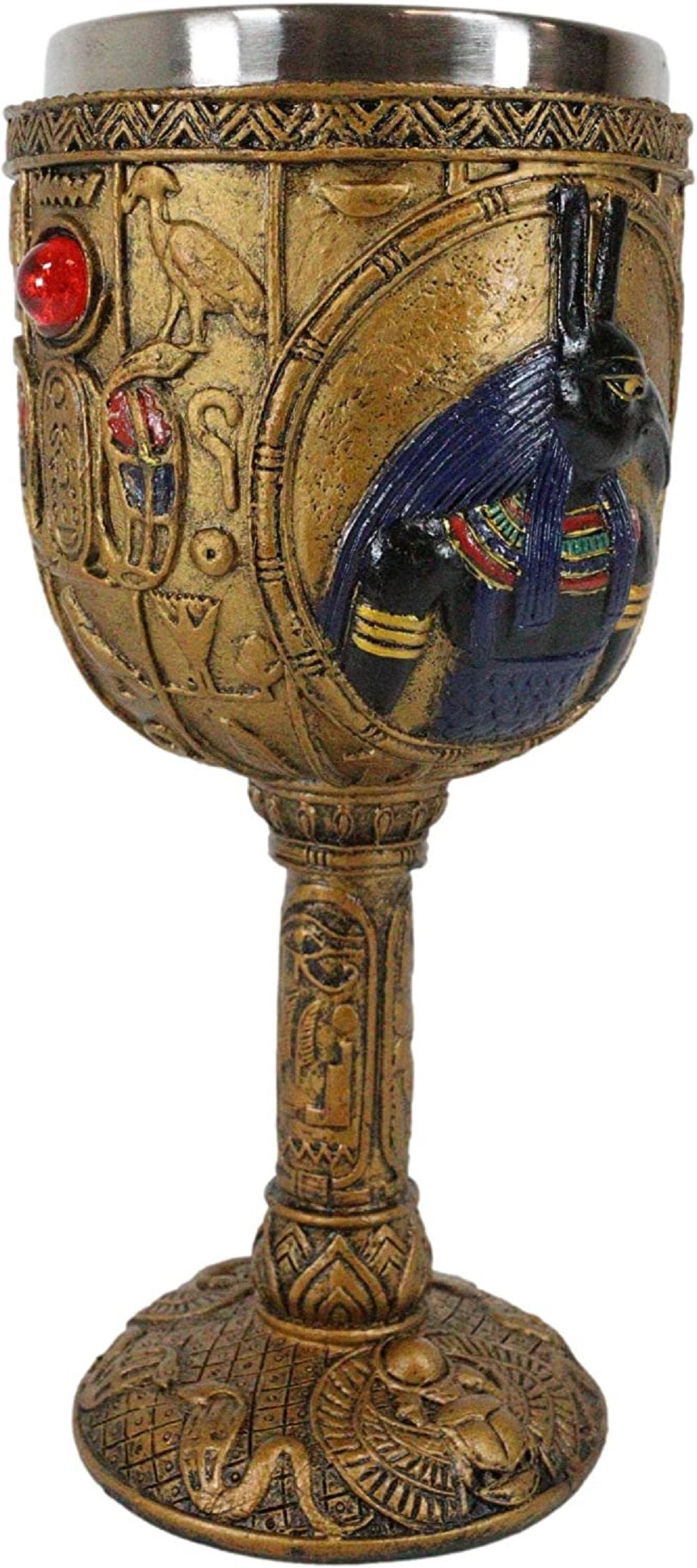 Bungalow Rose Ebros Ancient Egyptian Wine Goblet In Golden Hieroglyphic ...