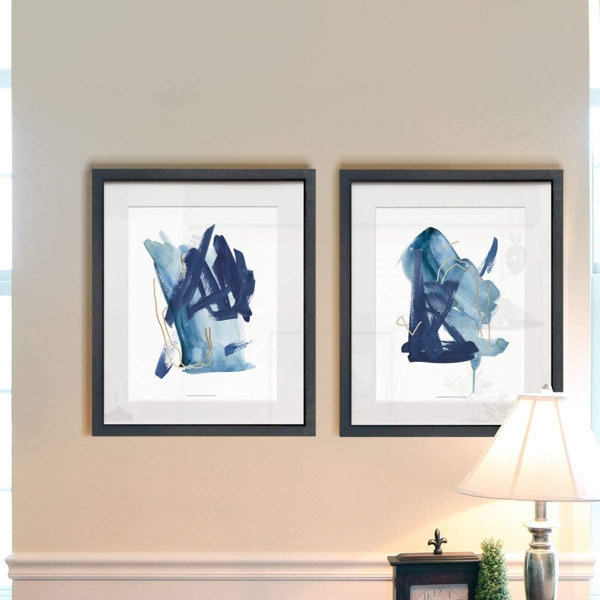 Brayden Studio® Abstract Indigo (1) - 2 Piece Picture Frame Graphic Art ...
