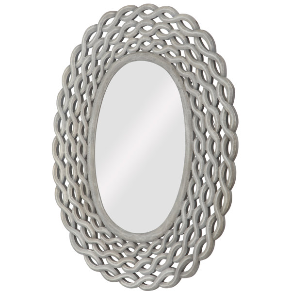 Wrought Studio Leonard Round Wood Wall Mirror | Wayfair