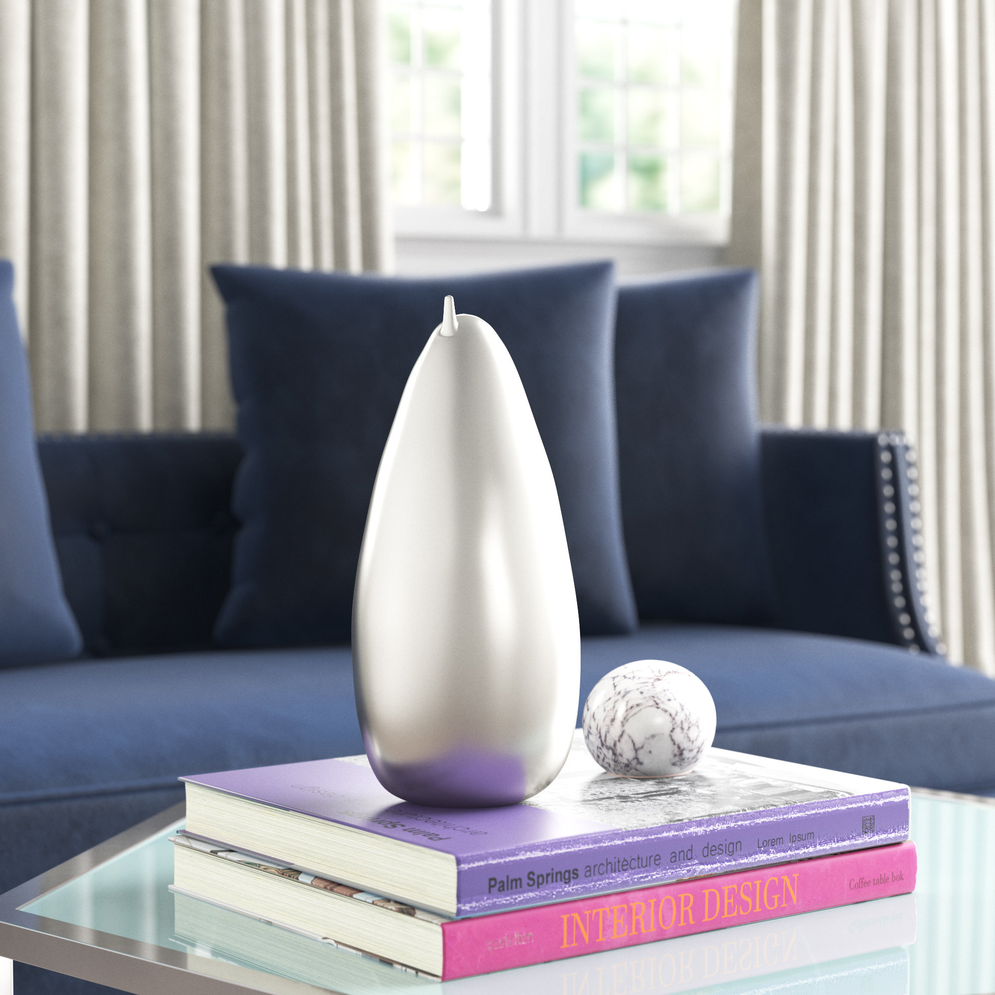 Etta Avenue™ Ulysses Silver Ceramic Table Top Decor | Wayfair