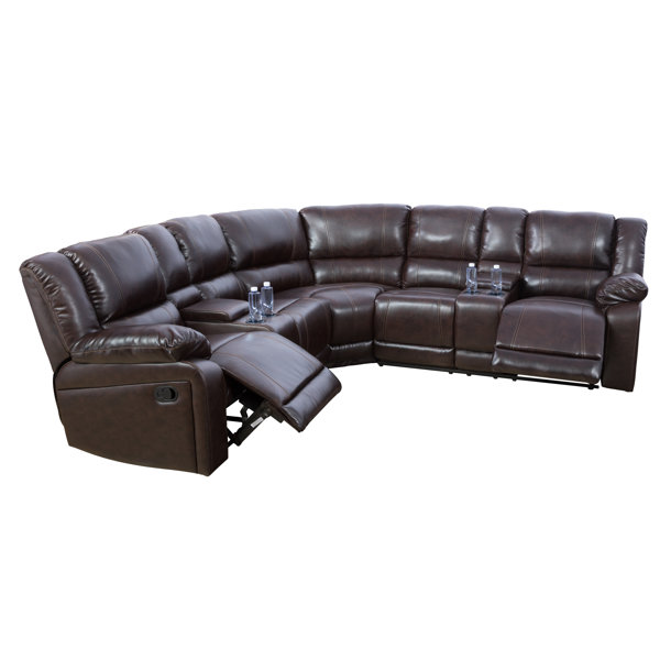 Wall-hugger-leather-sectional | Wayfair