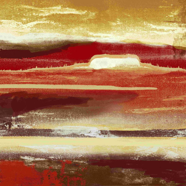 Mercer41 Abstract Landscape Warm Red - Wrapped Canvas Print | Wayfair