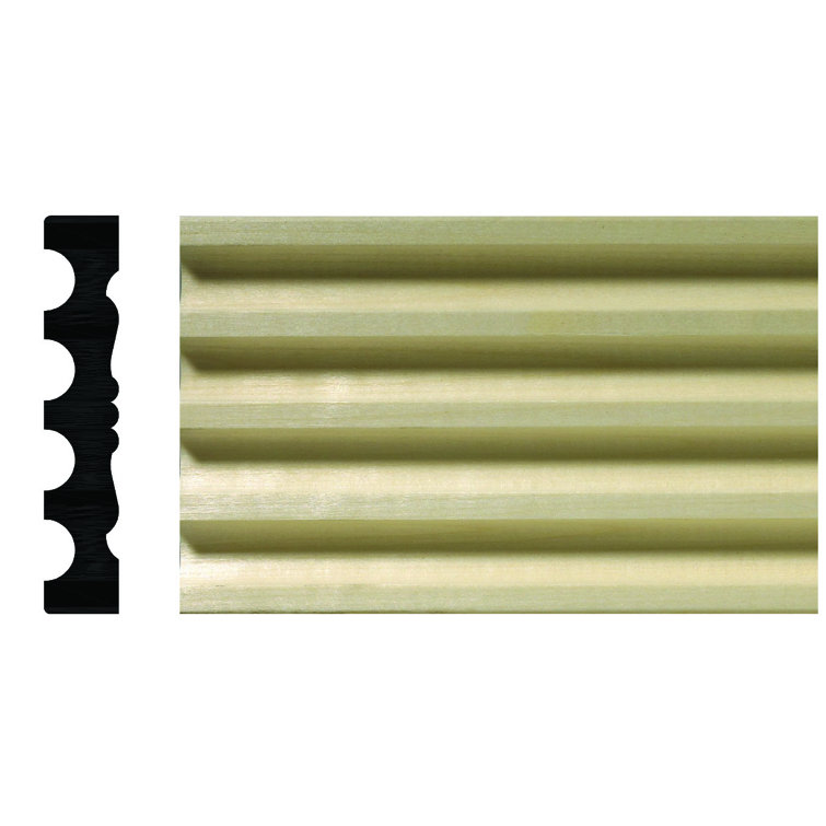 Ornamental Mouldings Hardwood Reversible Fluted Victorian Moulding 4" H ...