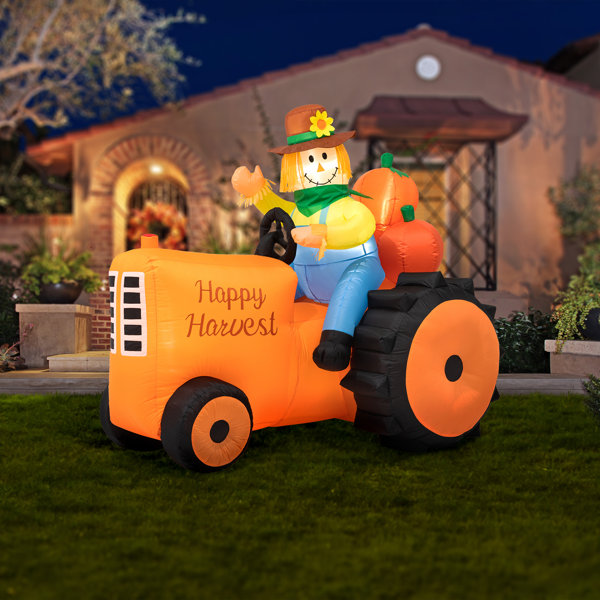 The Holiday Aisle® Tractor Inflatable | Wayfair