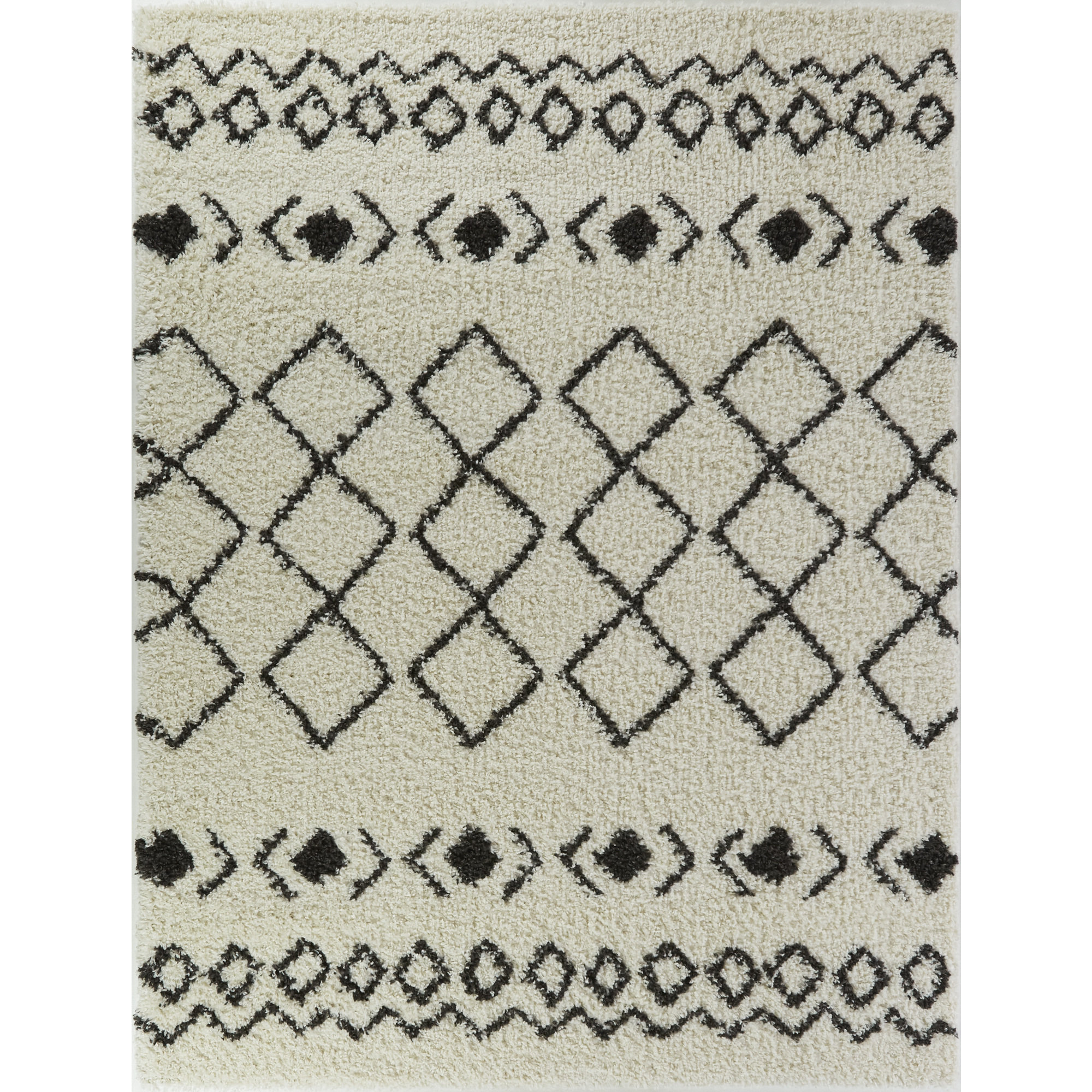 Foundry Select Performance Cream/Black Rug | Wayfair