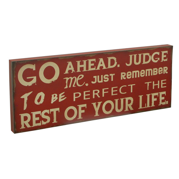 AttractionDesignHome "Go Ahead. Judge Me" Antique Wisdom Sign Wall ...