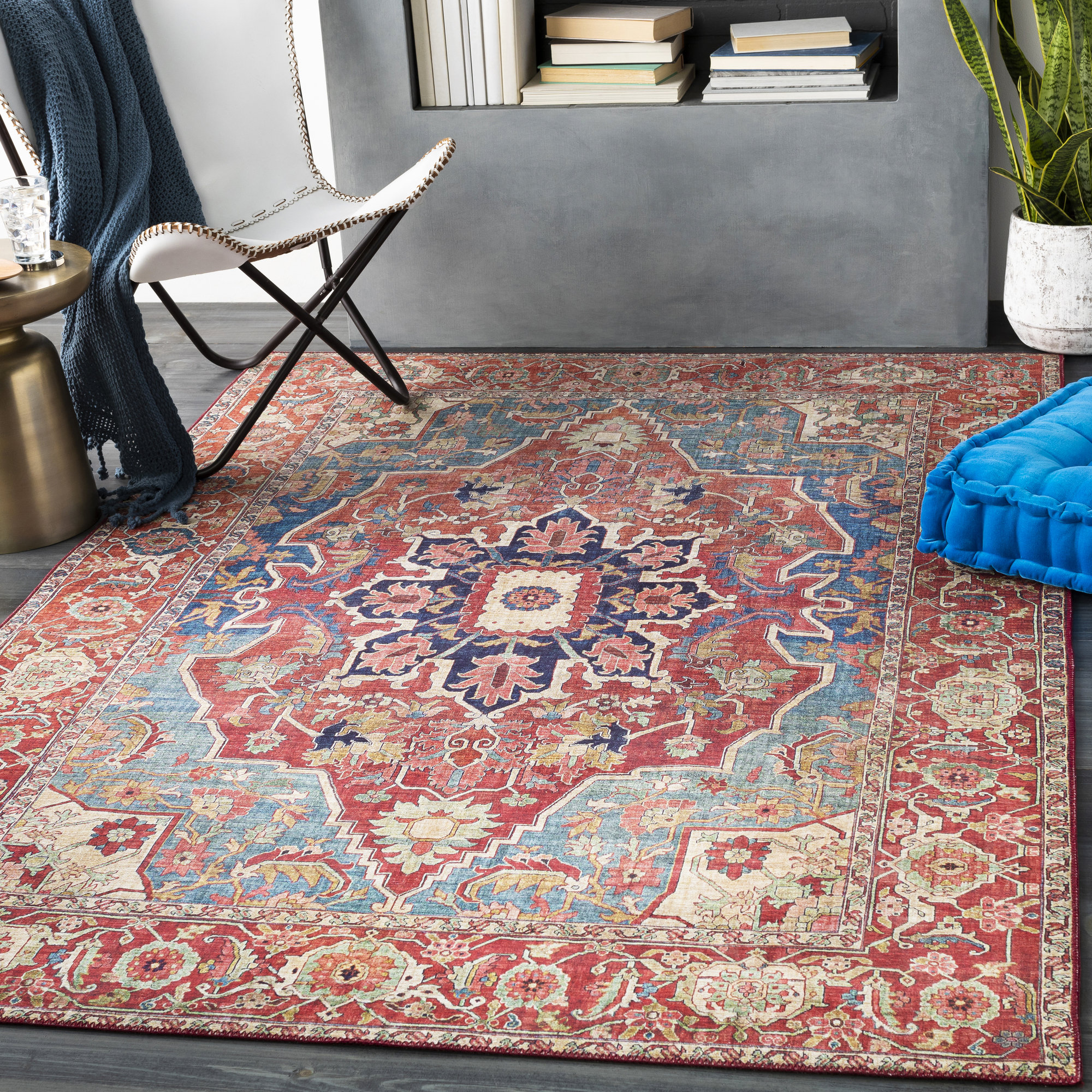 World Menagerie Dahl Oriental Bright Red Area Rug & Reviews | Wayfair
