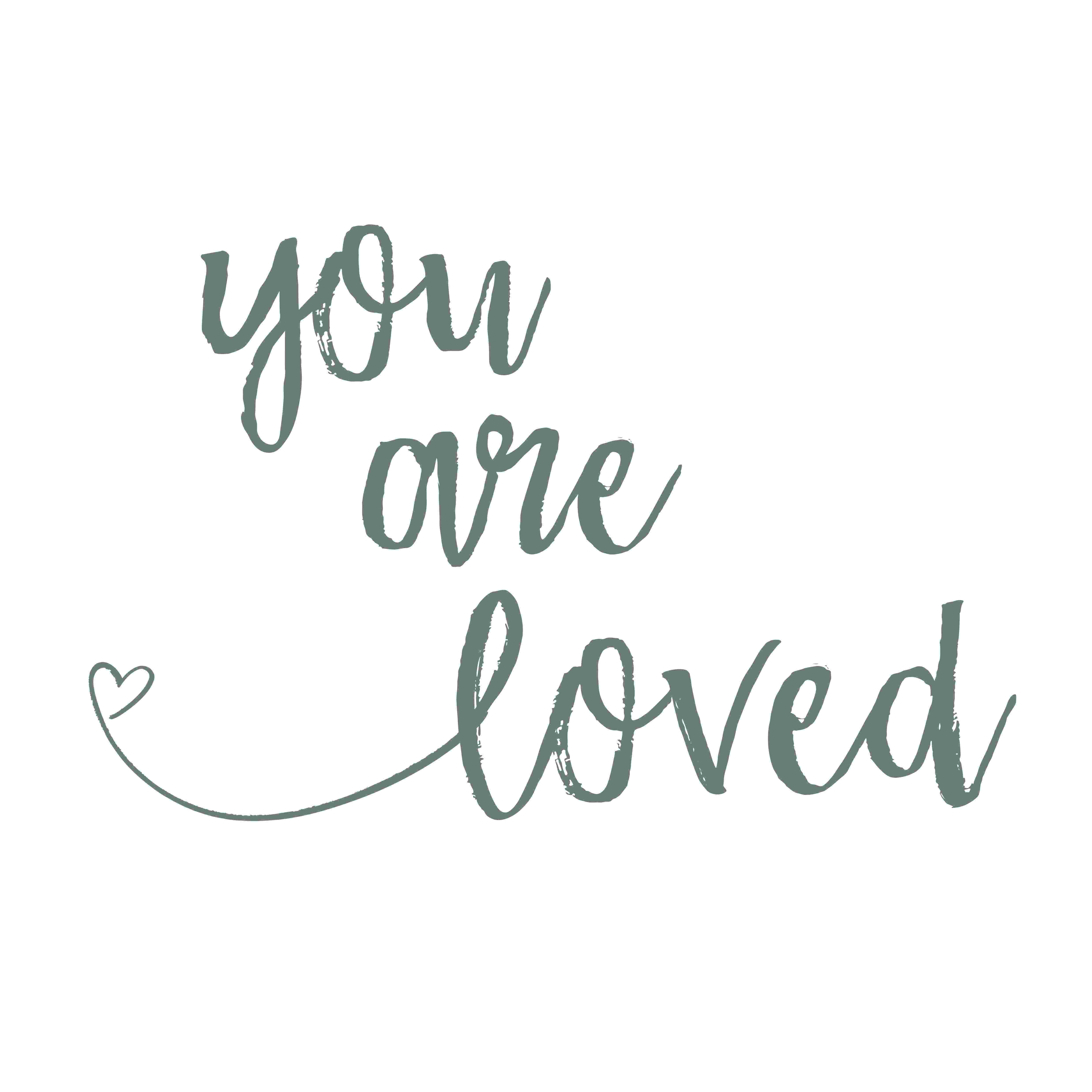 Trinx You Are Loved Heart Script - Wrapped Canvas Print | Wayfair