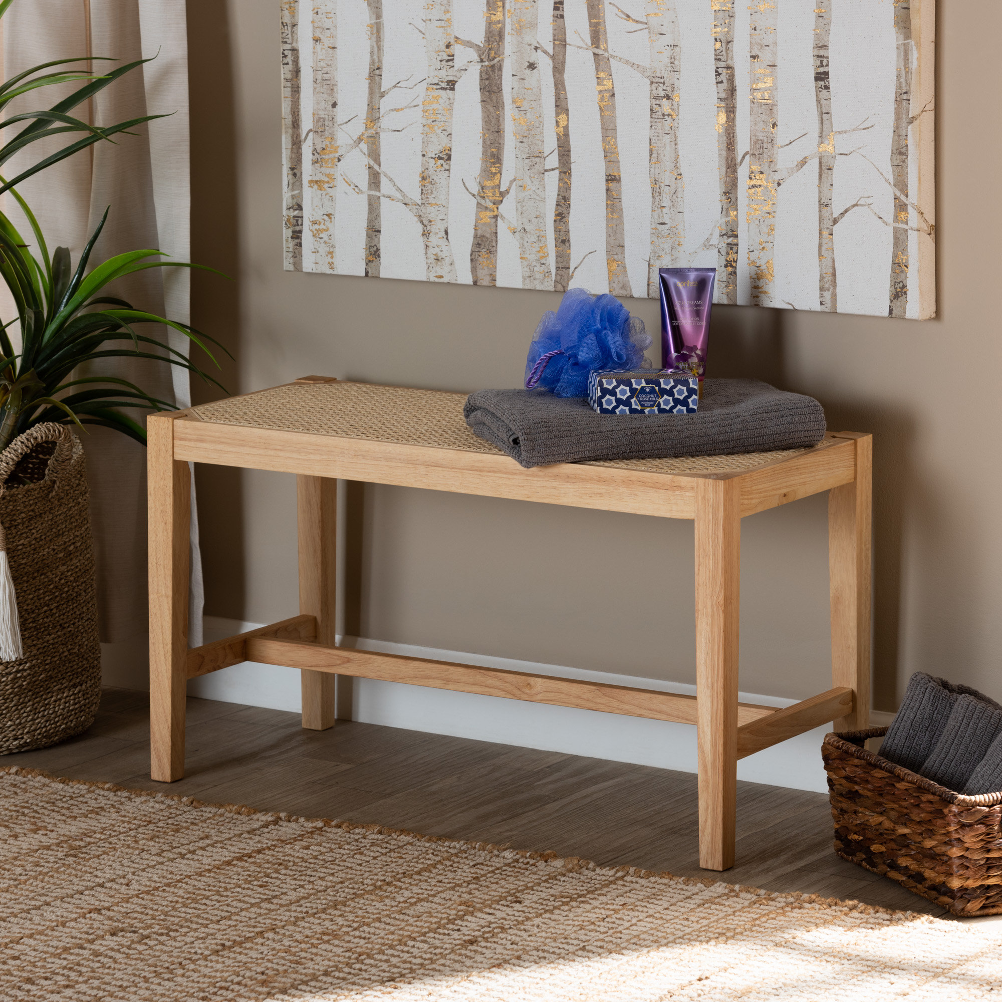 Bayou Breeze Dolby Solid Wood Entryway Bench | Wayfair