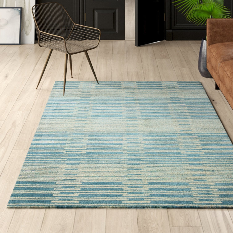 Dovecove Westernport Handmade Hand Tufted Wool Blue/Gray Rug & Reviews ...