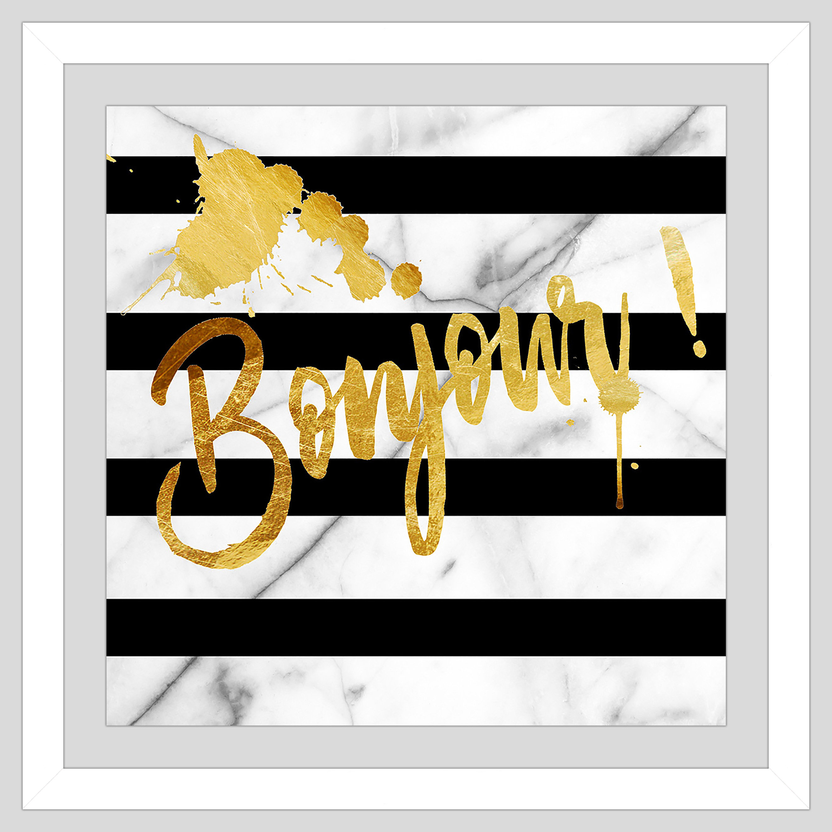 PicturePerfectInternational Bonjour by BY Jodi - Unframed Graphic Art ...