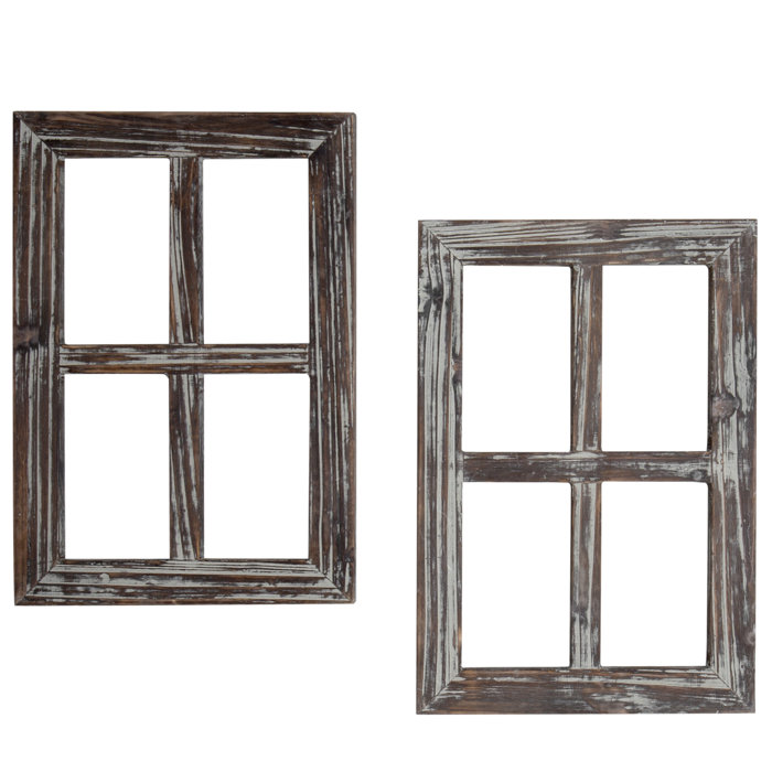 August Grove® 2-Piece 4-Pane Window Frame Wall Décor | Wayfair