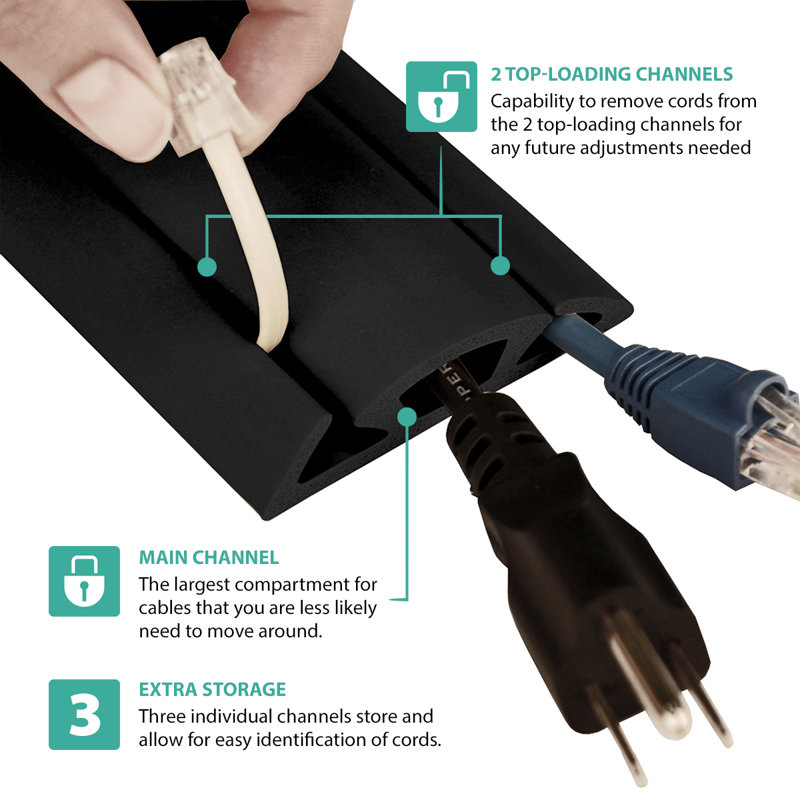 UT Wire Cable Management Floor Cord Protector and Concealer & Reviews ...