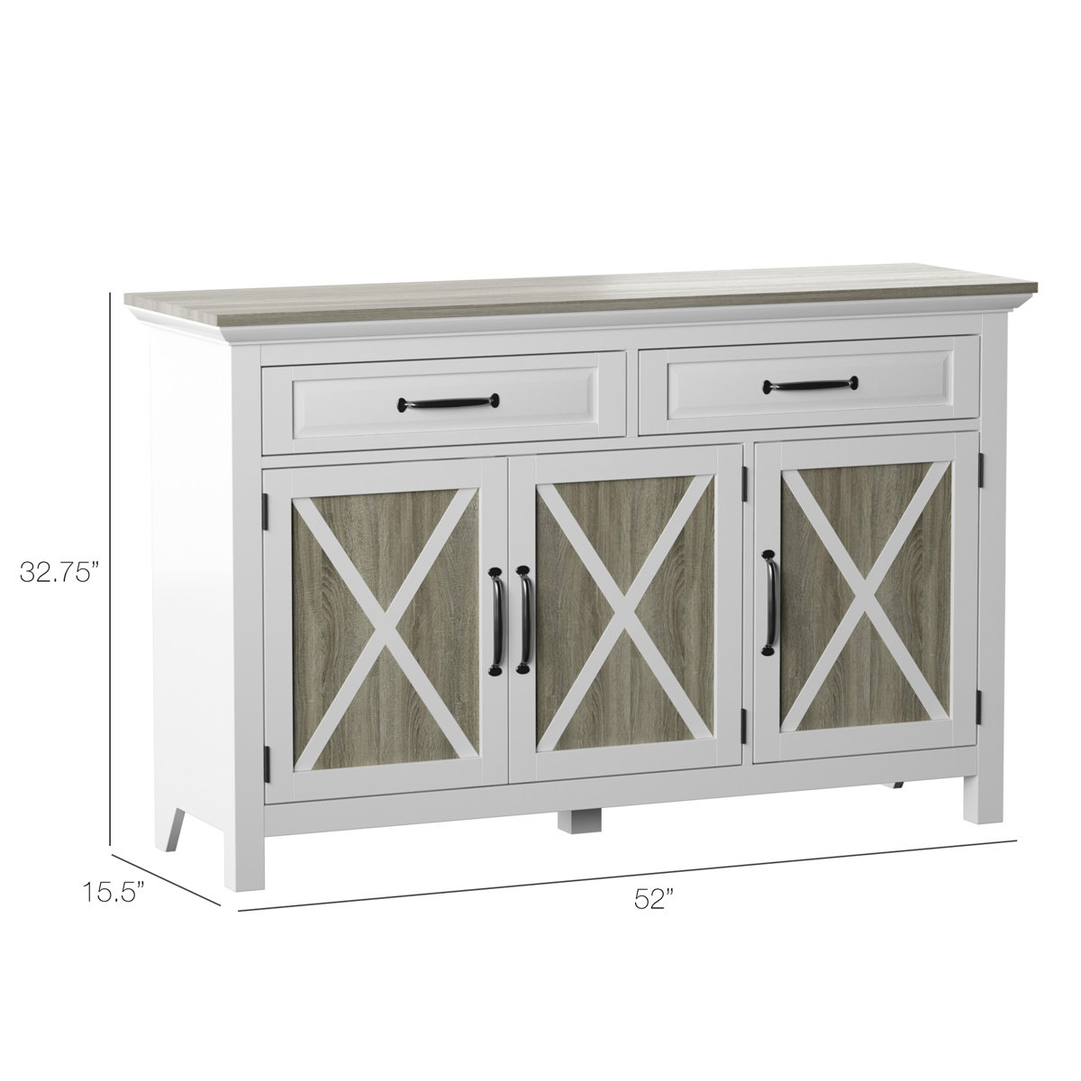 Sand & Stable Astin 52'' Wide 2 Drawer Sideboard & Reviews | Wayfair