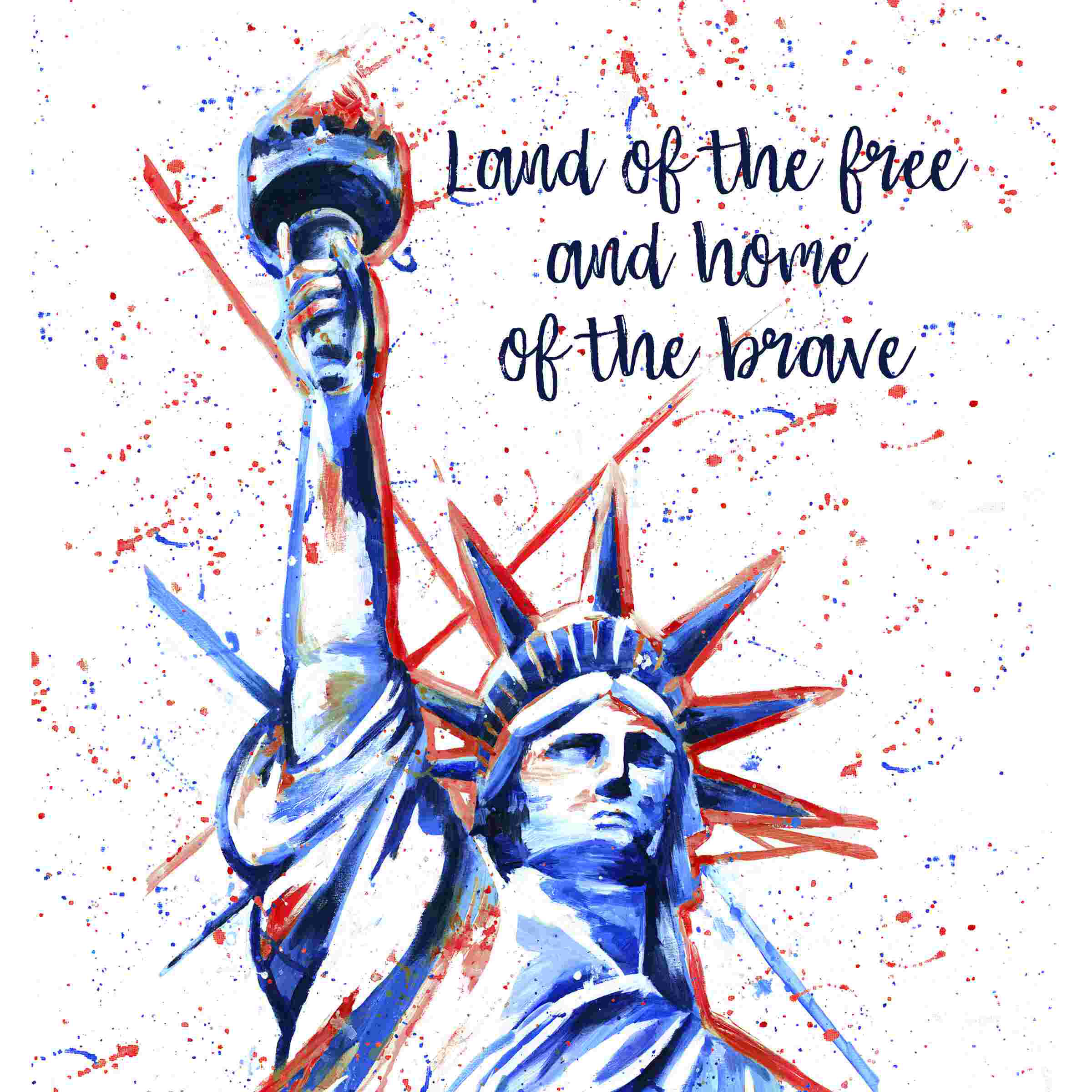 Trinx Land Free Home Brave Paint Liberty - Wrapped Canvas Print | Wayfair