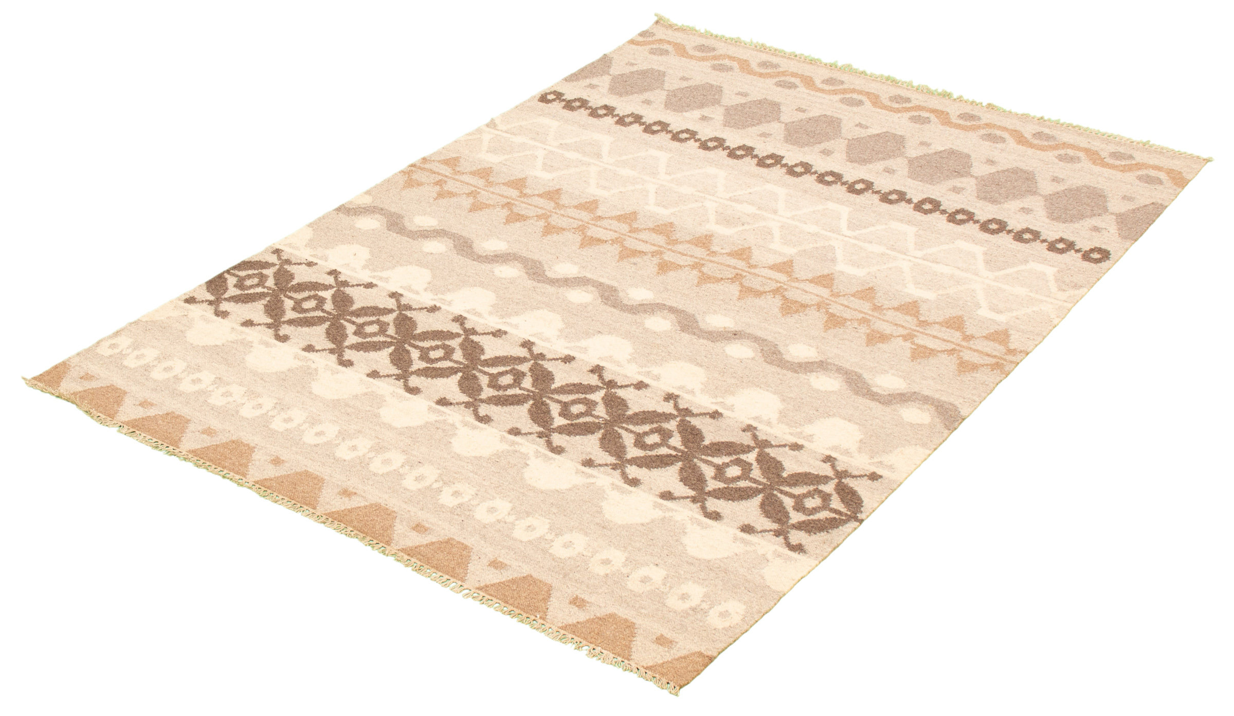 Foundry Select Handmade Flatweave Wool Beige/Brown/Cream Rug | Wayfair