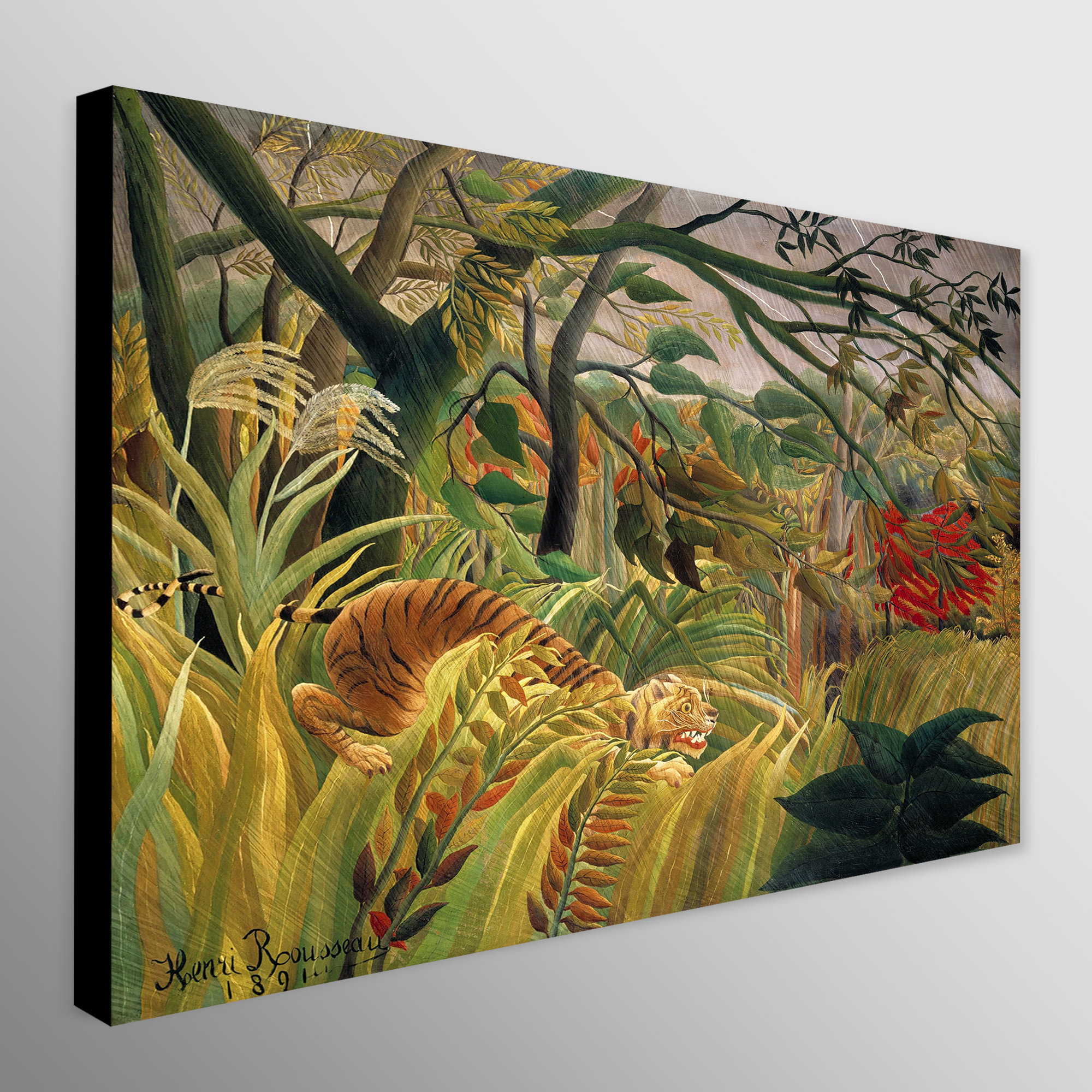 Latitude Vive Tiger In A Tropical Storm by Henri Rousseau - Wrapped ...