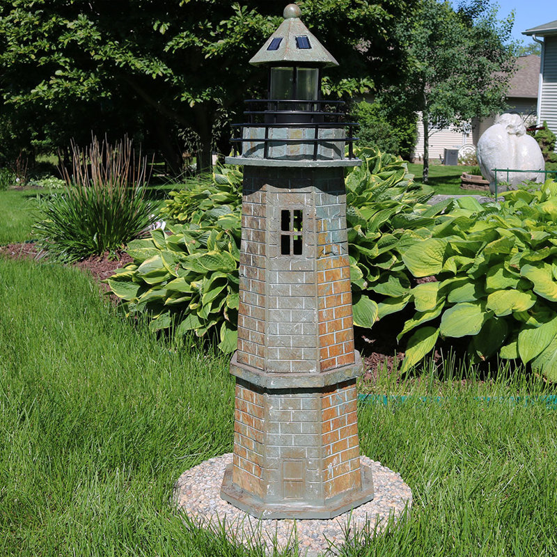 Garden & Patio Kingfisher Solar Powered Traditional Garden Lighthouse ...