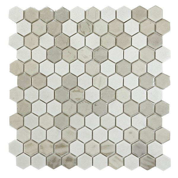 Tile Cart Shine Hex 12" x 12" Glass Mosaic Tile | Wayfair