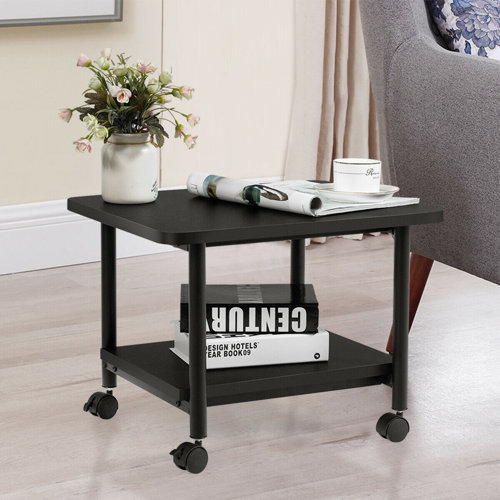 Costway 2-Tier Rolling Under Desk Utility Cart Machine Stand Storage ...