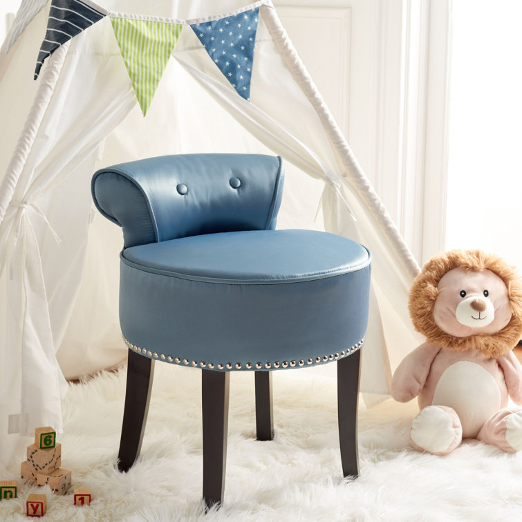 Winston Porter Vanity 23'' Tall Solid Wood Vanity Stool & Reviews | Wayfair