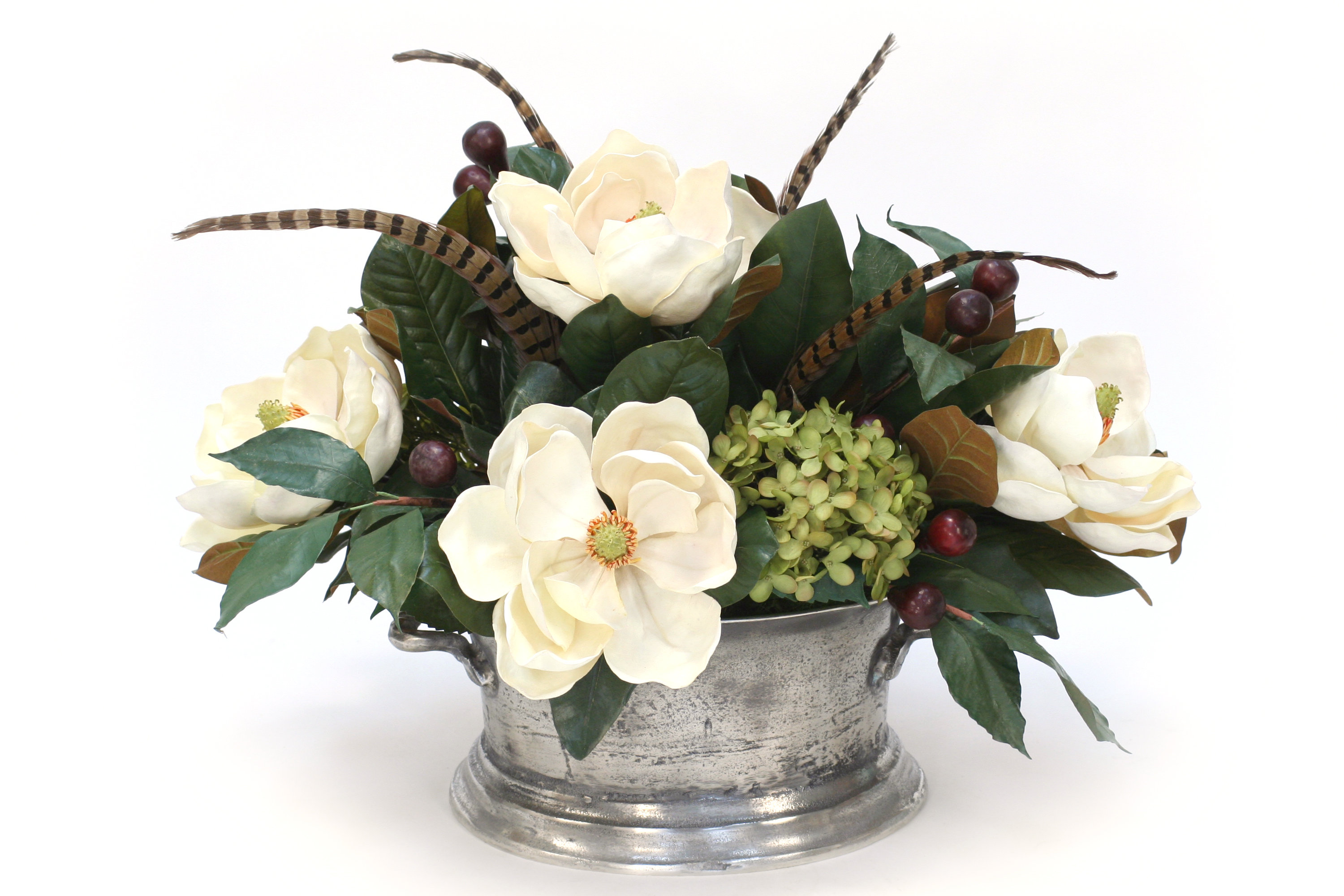Distinctive Designs Magnolia with Hydrangeas Mixed Floral Arrangement ...