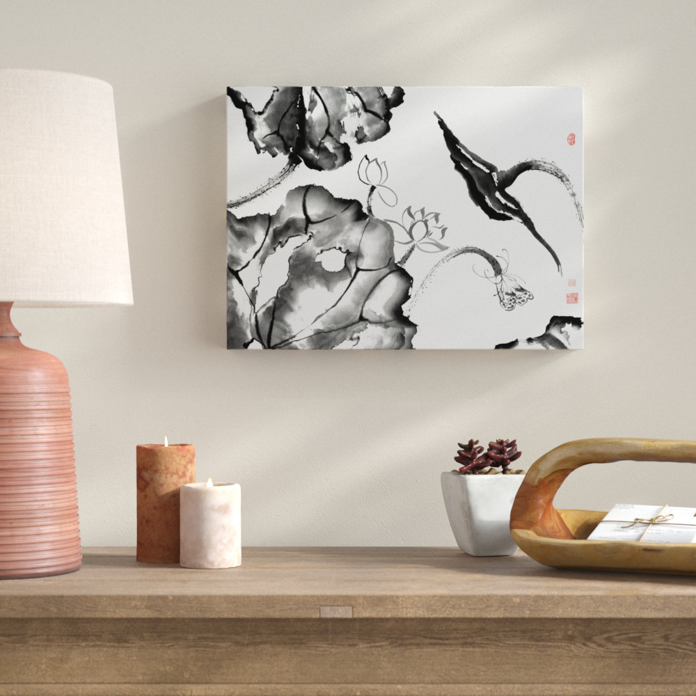 Bungalow Rose Lotus Study II by Nan Rae - Painting on Canvas | Wayfair