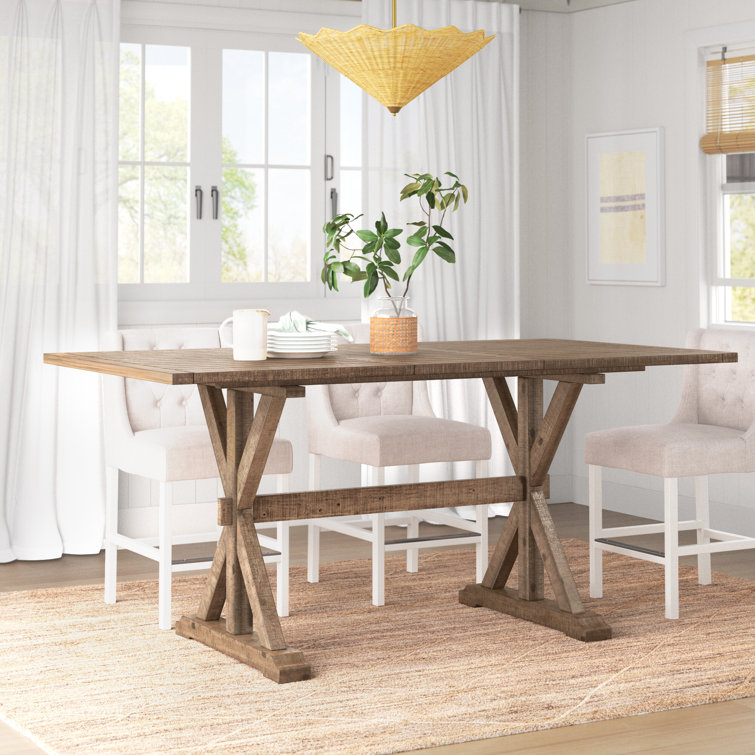 Sand & Stable Averie Counter Height Extendable Pine Solid Wood Dining ...