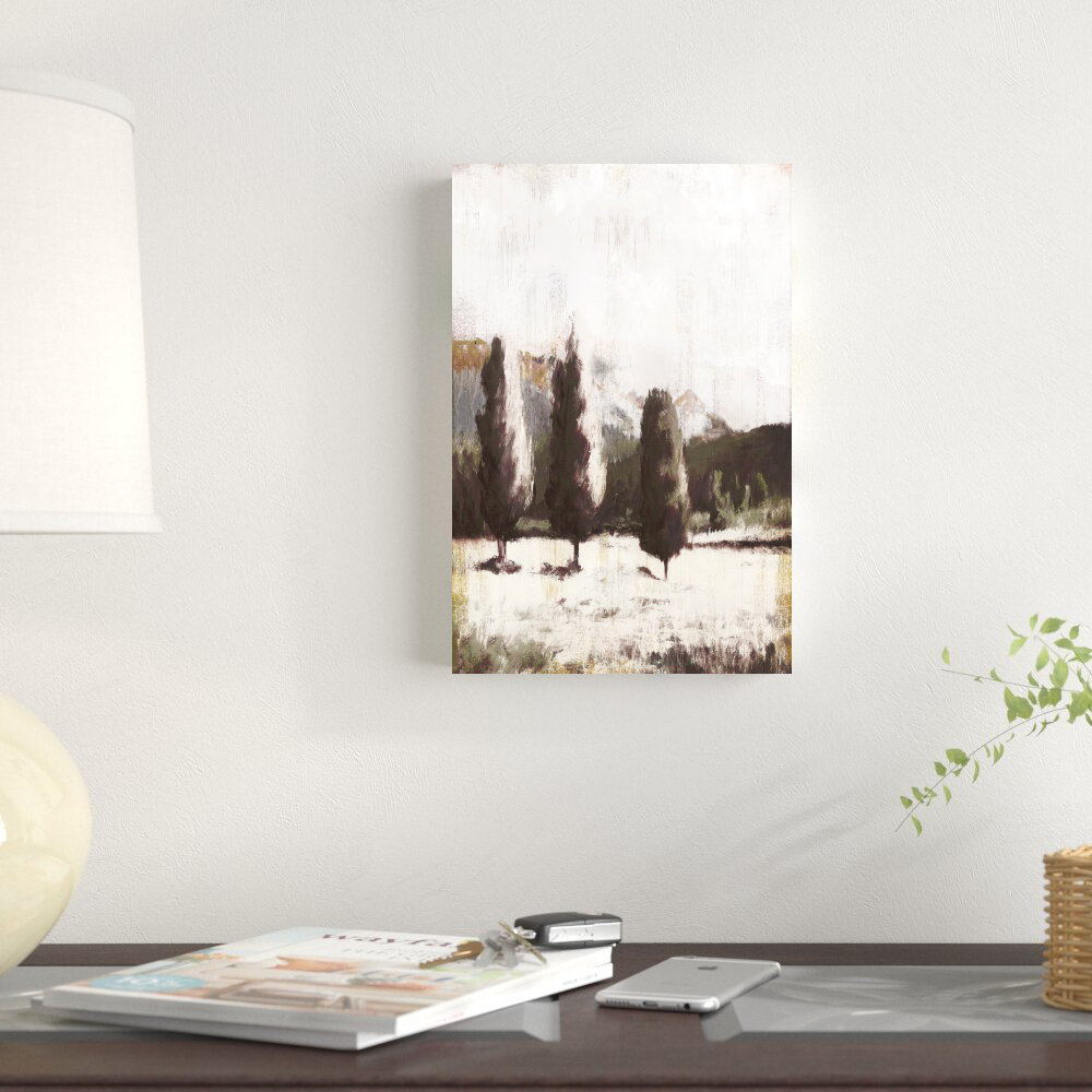Winston Porter Three Trees Textured - Wrapped Canvas Painting | Wayfair