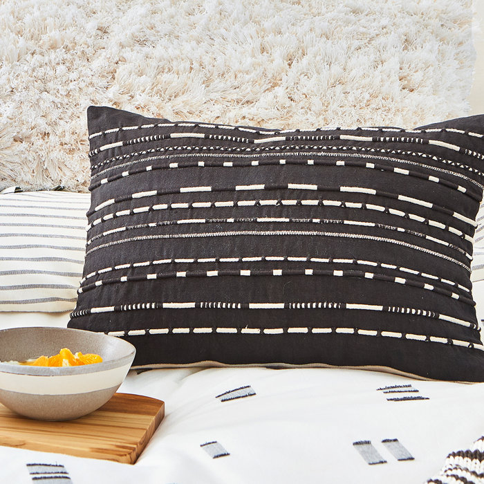 SPLENDID HOME Crosshatch Jacquard Applied Cord Throw Pillow & Reviews ...