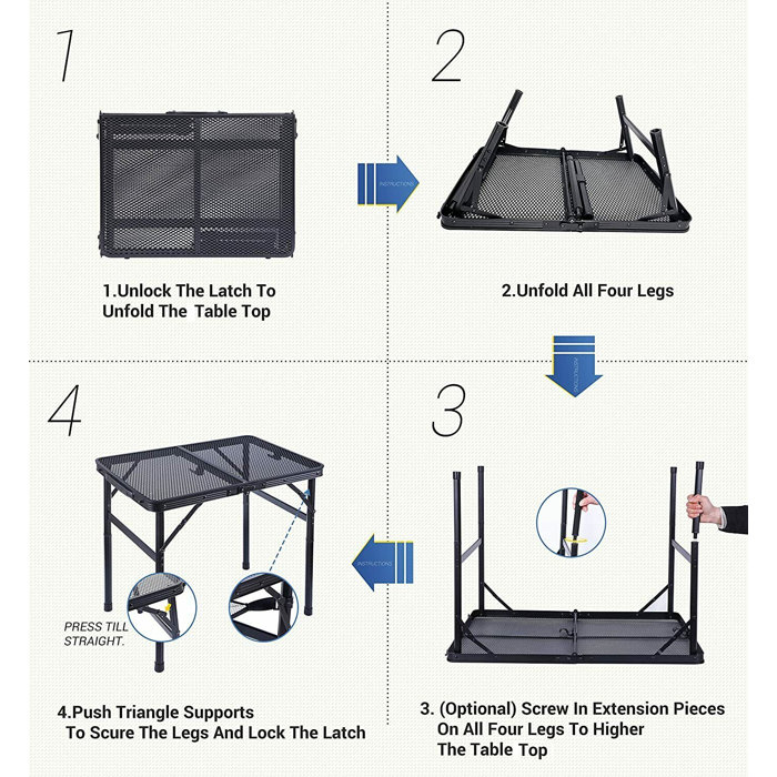 Arlmont & Co. Eugonda Metal Fliptop Outdoor Camping Table & Reviews ...