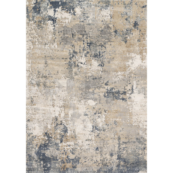 Williston Forge Eleanore Abstract Area Rug in Sand/Mist & Reviews | Wayfair