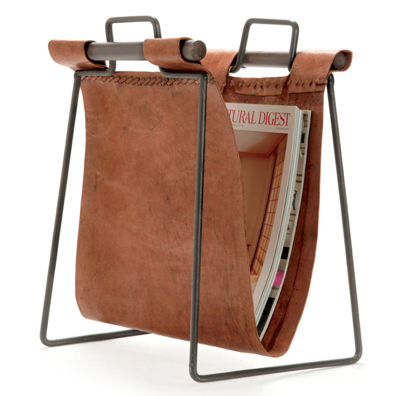 Foundry Select Tawanda Leather/Iron Sling Magazine Rack & Reviews | Wayfair
