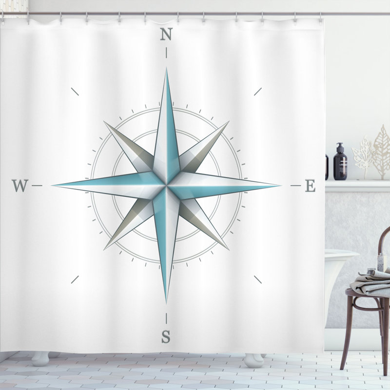 Longshore Tides Hoffman Compass Antique Wind Rose Shower Curtain Set ...