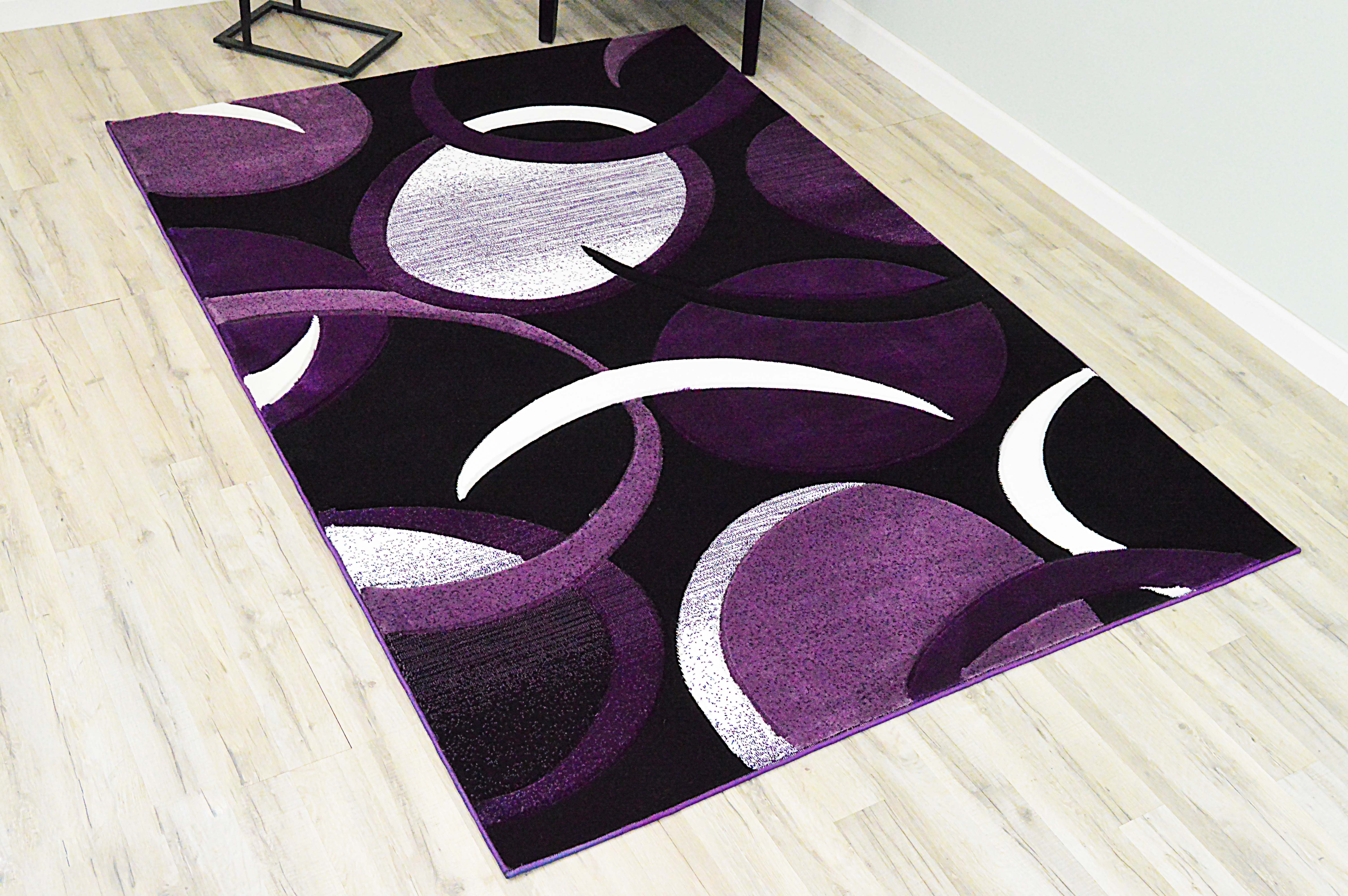 Ivy Bronx Mccampbell Abstract Purple/Black Area Rug & Reviews | Wayfair