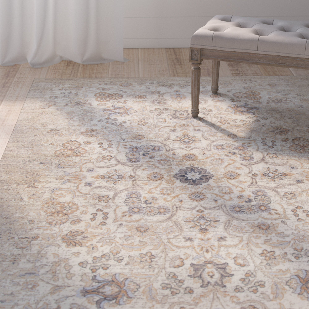 One Allium Way® Thora Power Loom Wool Beige Rug | Wayfair