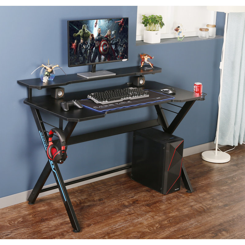 Inbox Zero Gaming Desk with Hutch & Reviews | Wayfair