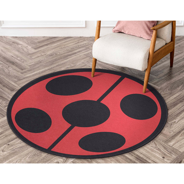 Well Woven Miraculous Ladybug Miraculous Ladybug Symbol Red Area Rug by ...