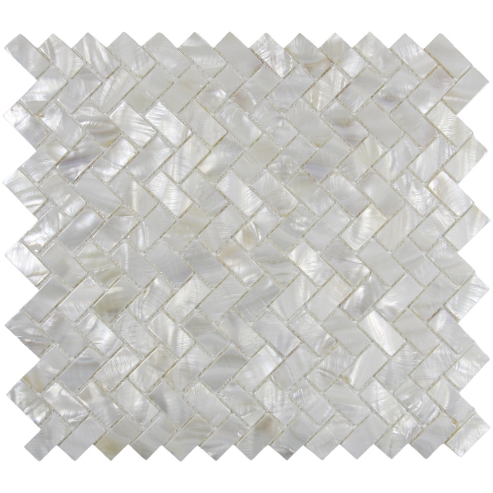 CNKTile Arctic 1" x 2" Seashell Mosaic Tile in White | Wayfair