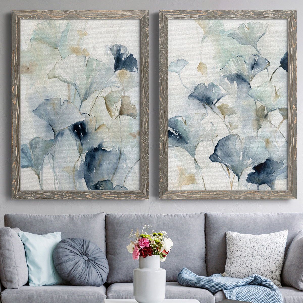 Red Barrel Studio® Indigo Ginkgo I - 2 Piece Single Picture Frame ...